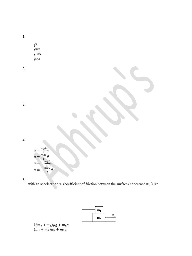 AAI ATC Physics 2025 & IMD SA Physics - Assignment-1 | PDF | Force ...