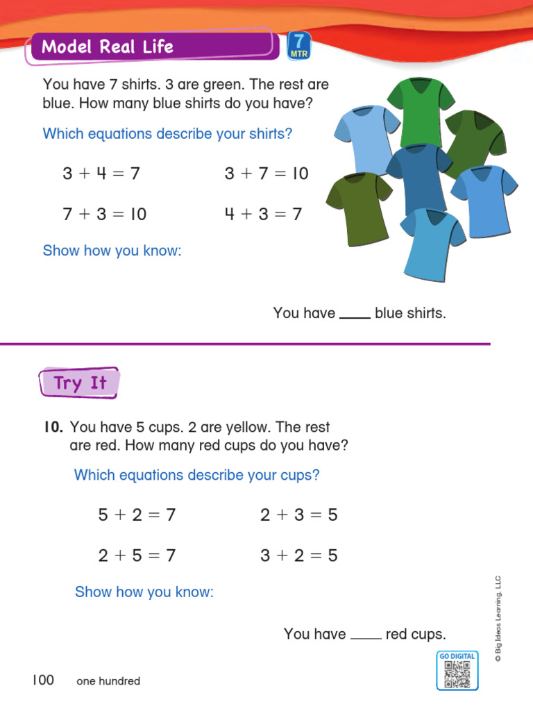 Math Word Problems: Cups and Shirts | PDF