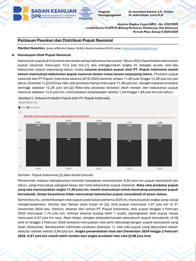 Stok Distribusi Pupuk | PDF