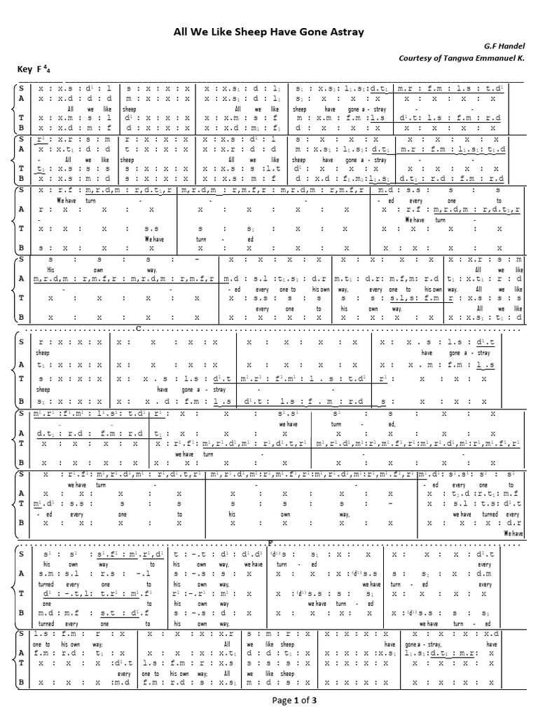 All We Like Sheep Have Gone Astray | PDF