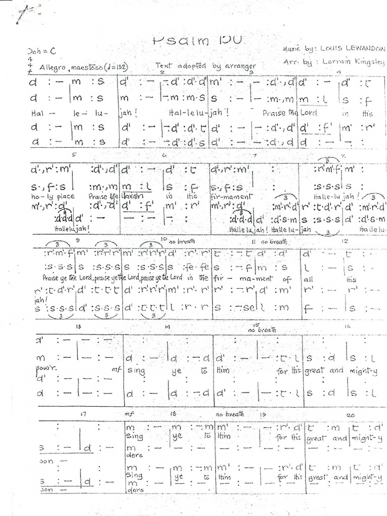 Psalm 150 (Tonic) - 1 | PDF