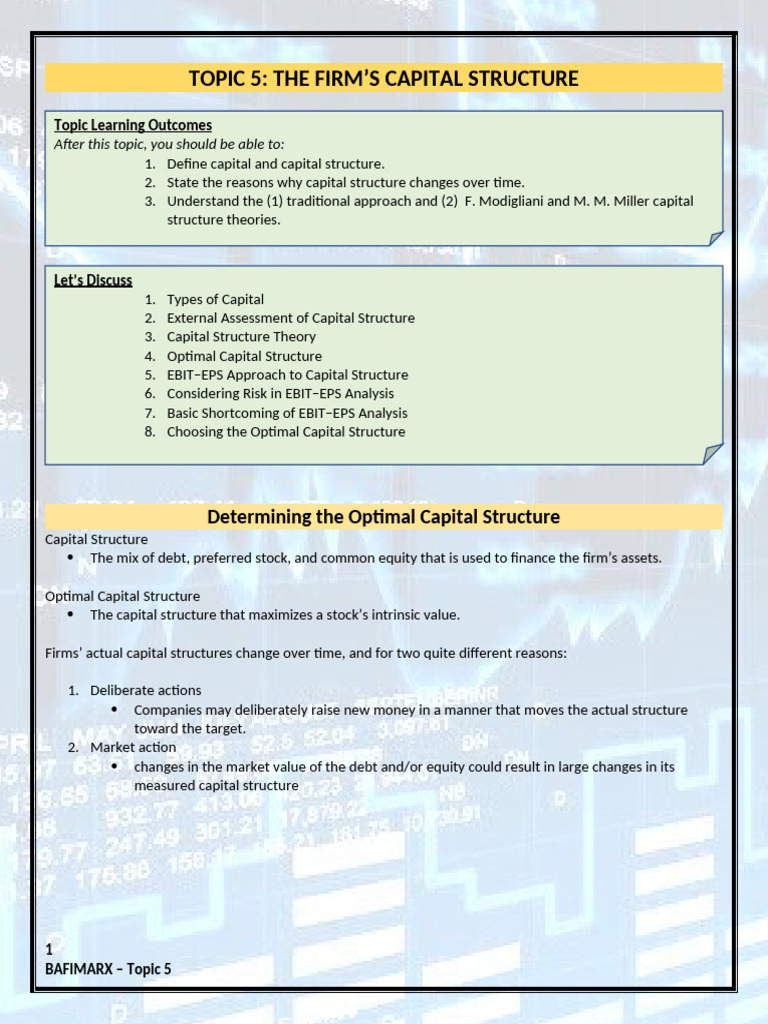 5 The Firms Capital Structure | PDF | Capital Structure | Economics