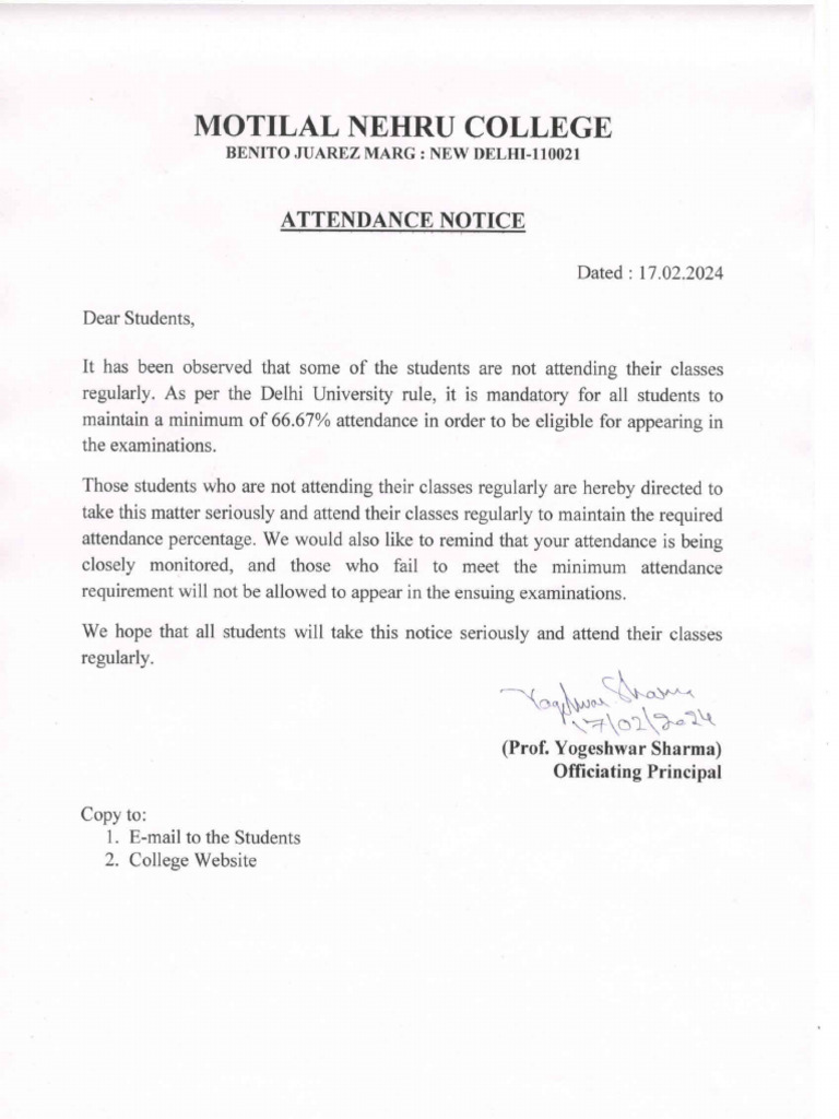 Attendance Notice | PDF