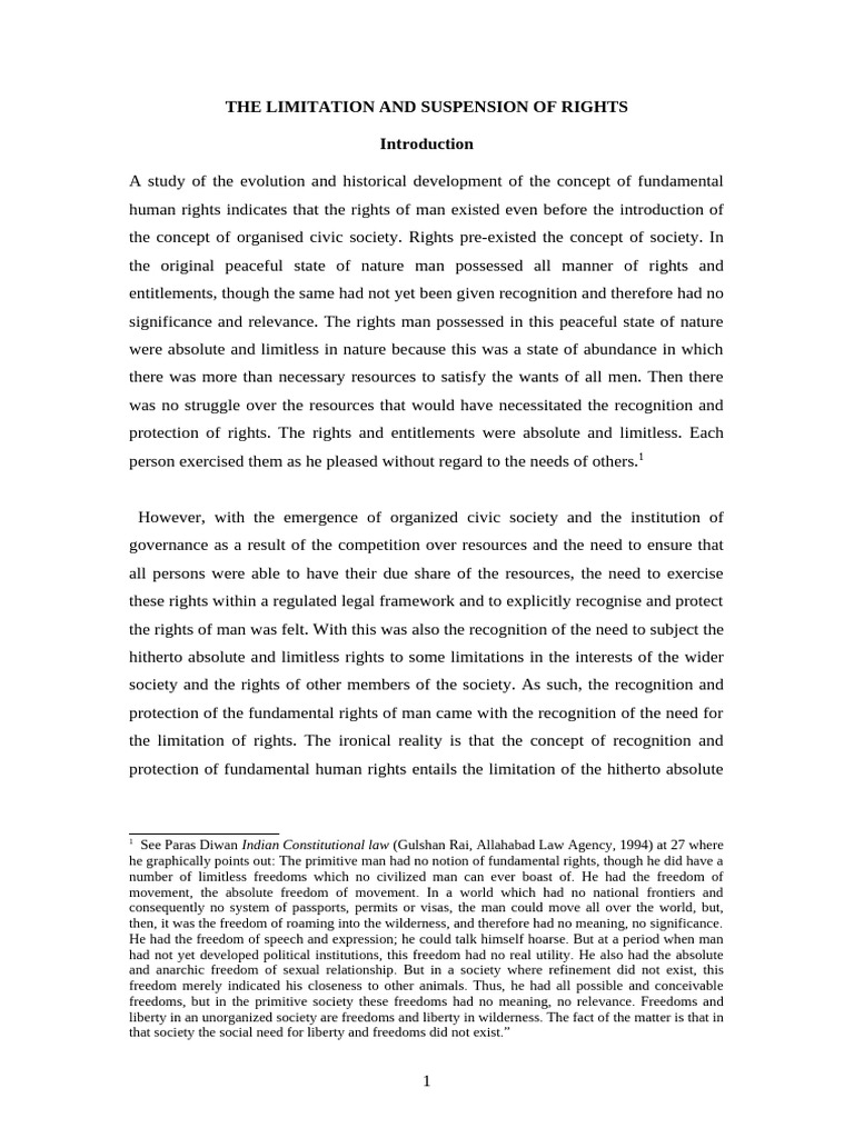 The Limitation and Suspension of Rights 2 | PDF | First Amendment To ...