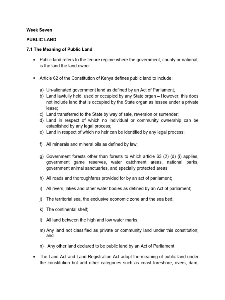 Understanding Kenya's Public Land Act | PDF | Lease | License