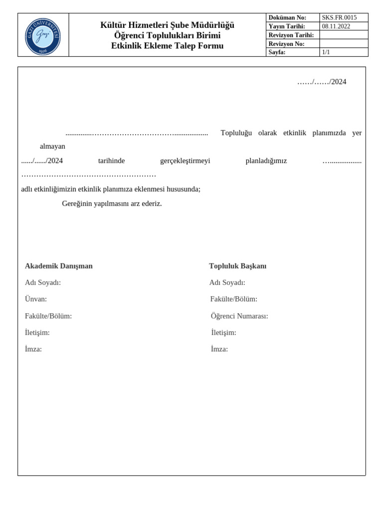 d5b6cfd4 15ab 4353 91dc De36a4c1dbf2 Etkinlik Ekleme Talep Formu | PDF