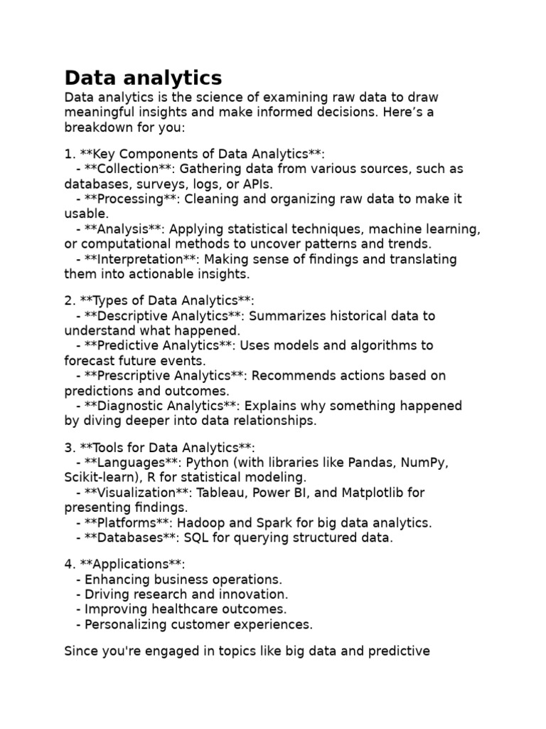 Data Analytics | PDF