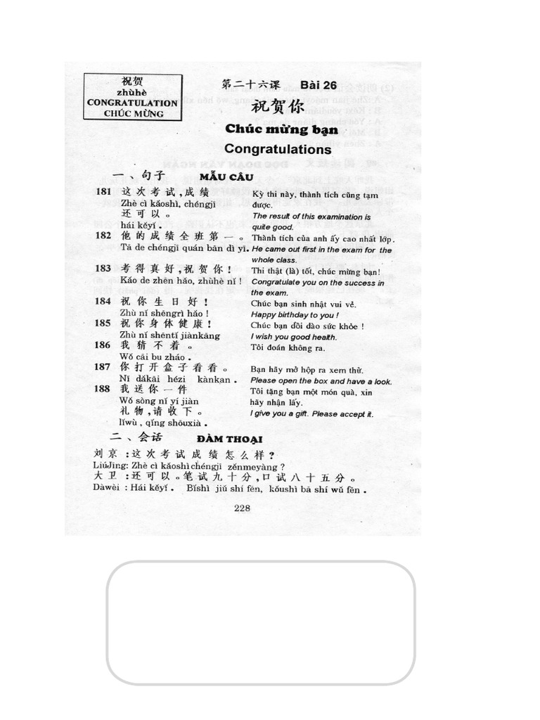 301 Cau Dam Thoai Tieng Trung - p2 | PDF