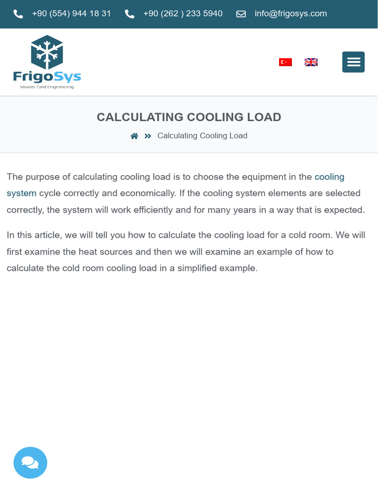 HVAC - Calculating Cooling Load - Industrial Cold Room & Equipments ...