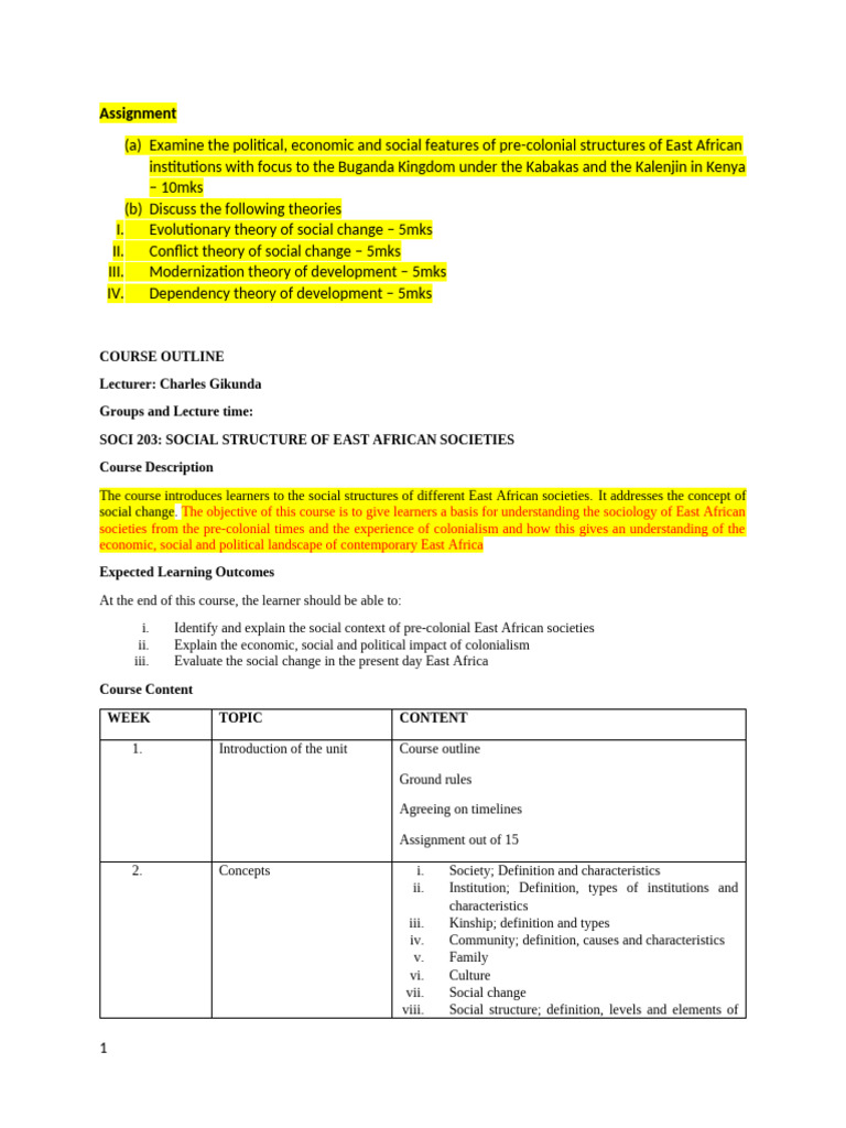 East African Social Structures Overview | PDF | Social Structure | Society