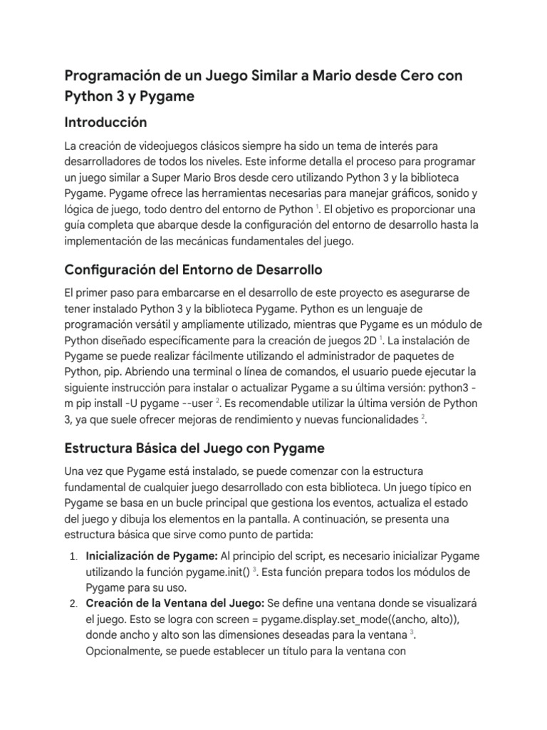 Creación de Mario Con Python Gemini | PDF | Python (lenguaje de ...