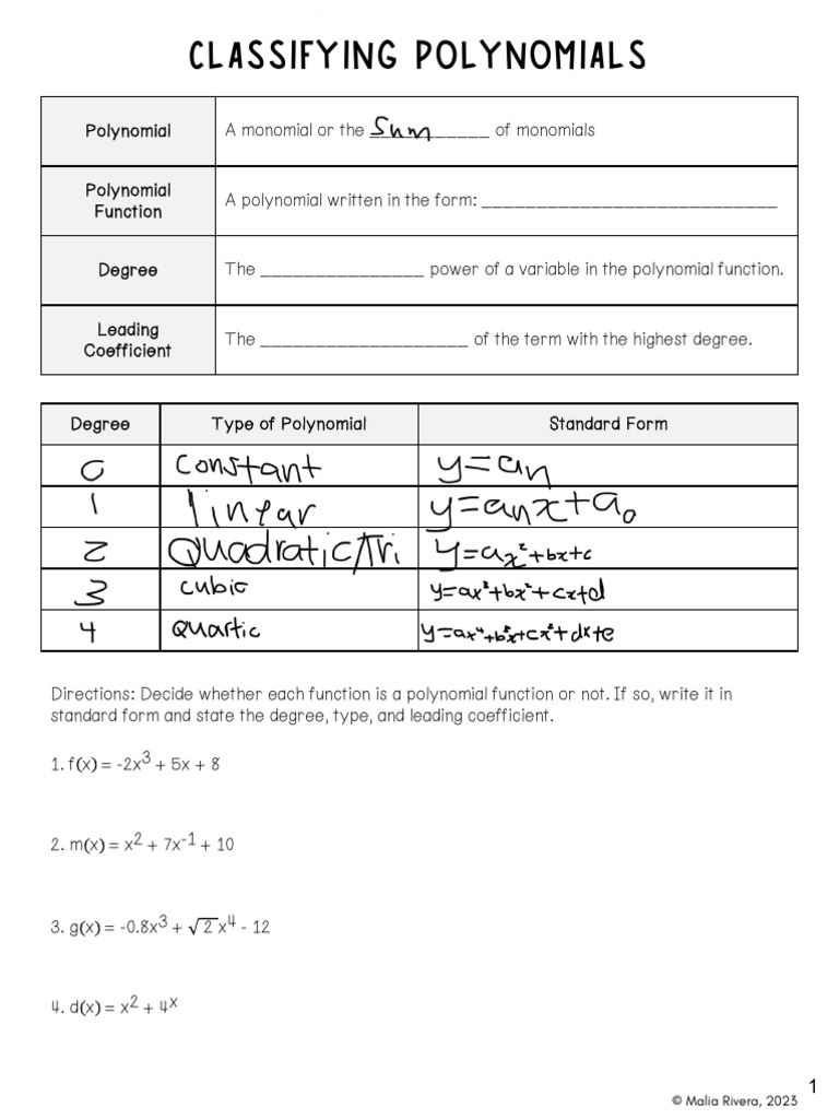 Polynomial Operations and Characteristics | PDF | Factorization | Zero ...