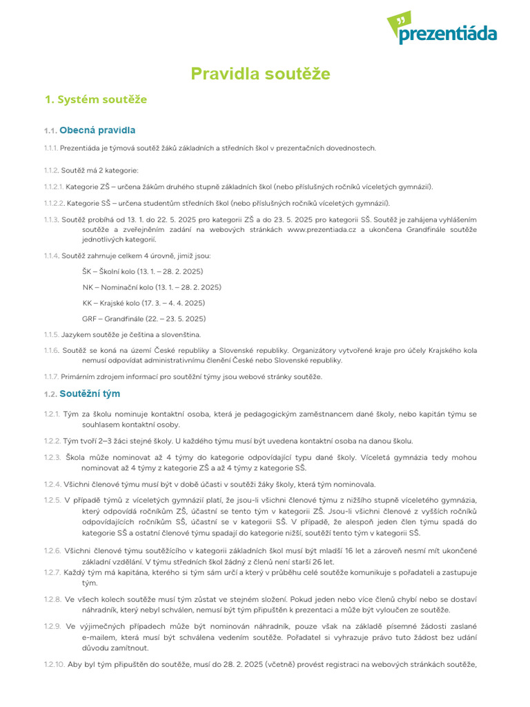 Pravidla CZ | PDF
