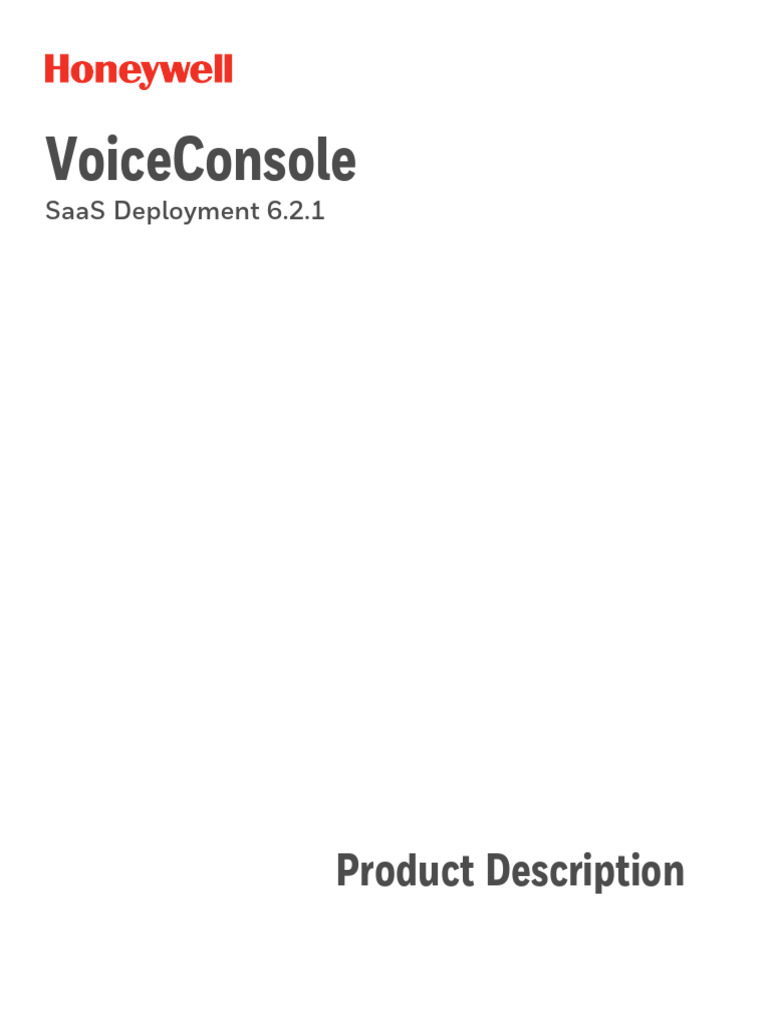 VoiceConsole SaaS Deployment 621 Product Description | PDF | Software As A Service | Cloud Computing
