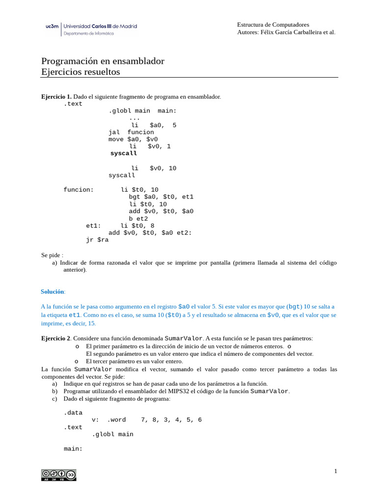Ejercicio3 Resuelto | PDF | Poco | Lenguaje ensamblador