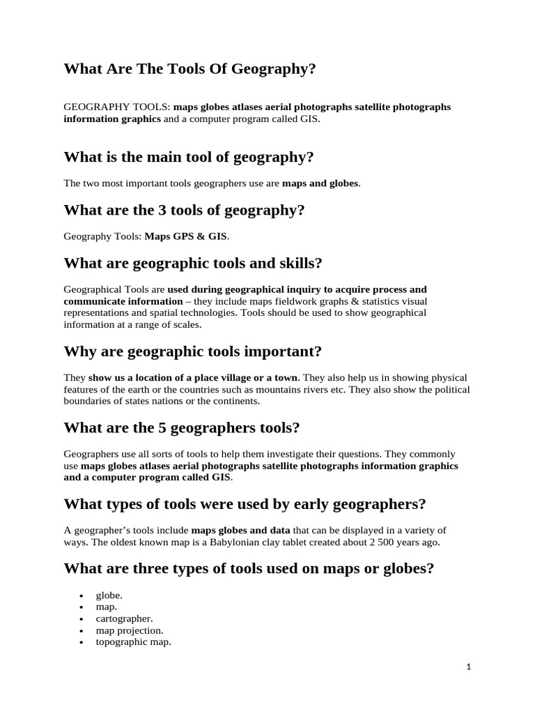 08 What Are The Tools of Geography | PDF | Geography | Map