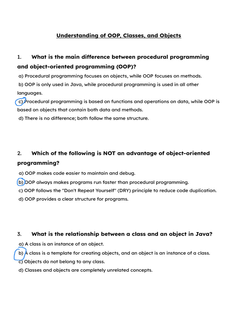 OOP Basics: Classes and Objects Explained | PDF