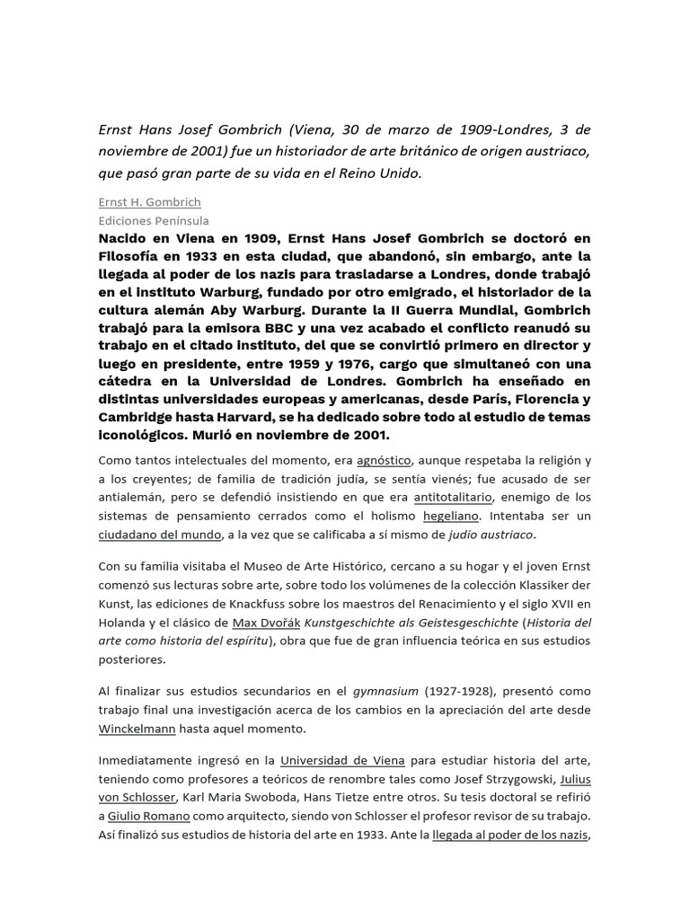 Breve Historia del Mundo de Gombrich | PDF