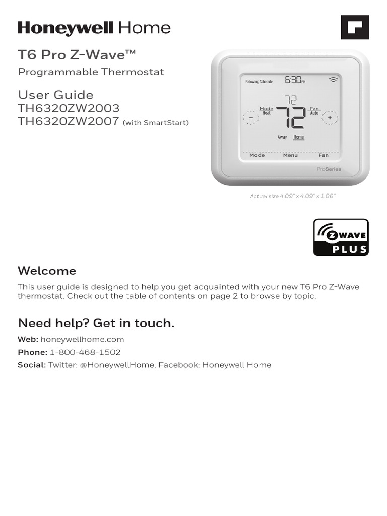 T6 Pro Z-Wave | PDF | Thermostat