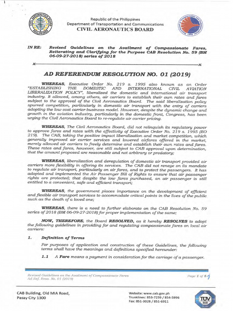 Ad Referendum Resolution No. 01 (2019) | PDF