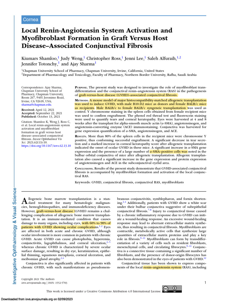 Local Renin-Angiotensin System Activation and Myofibroblast Formation ...