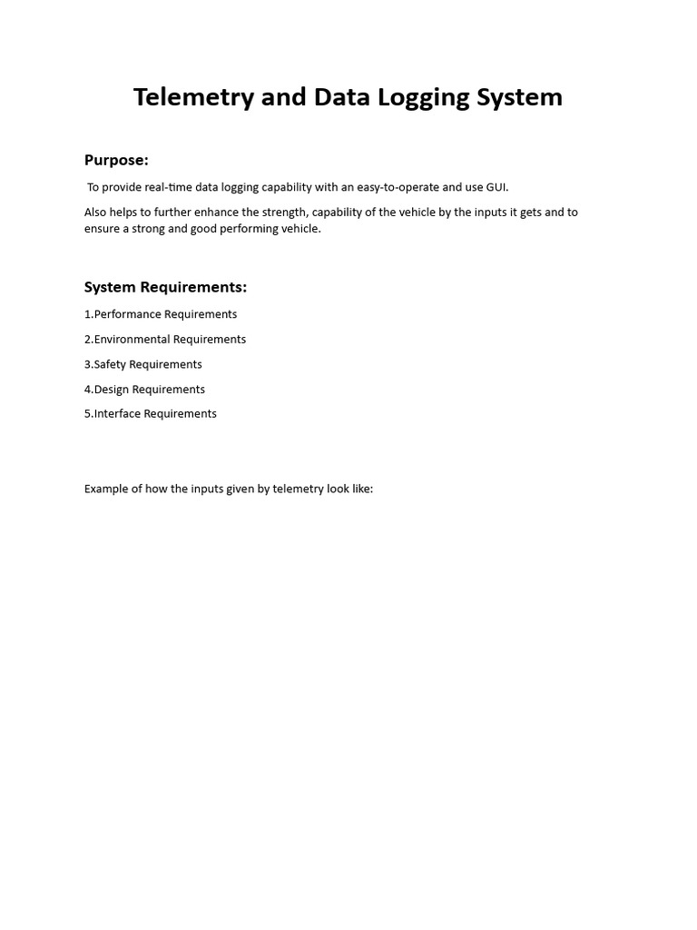 Telemetry and Data Logging System | PDF