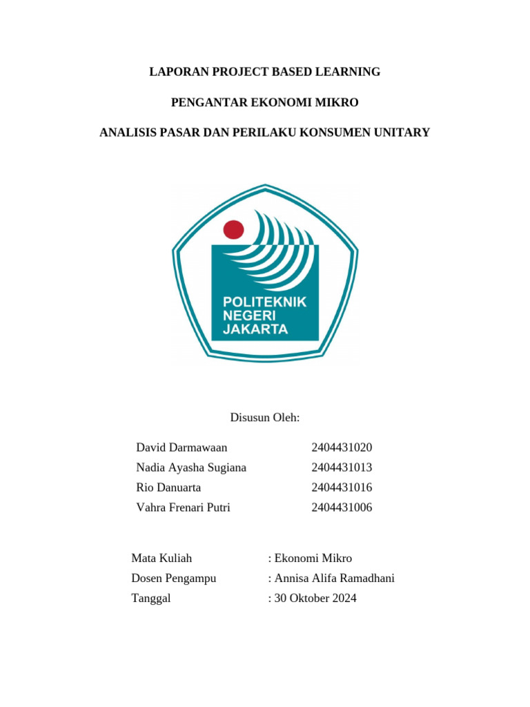 LAPORAN PROJECT BASED LEARNING EKONOMI MIKRO[1] | PDF