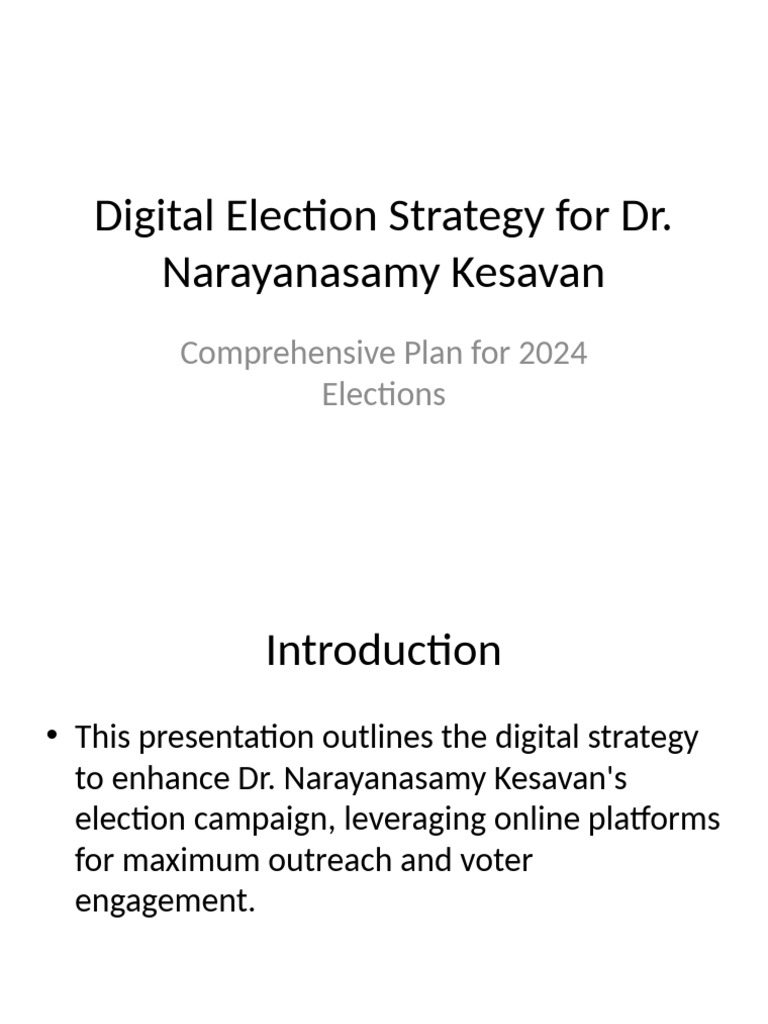 Digital Strategy for 2024 Election Campaign | PDF