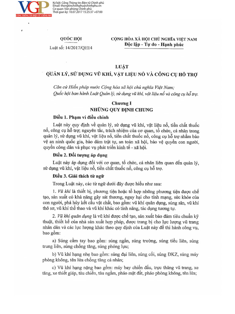 Luat VK VLN CCHT 14 2017 Qh14 | PDF