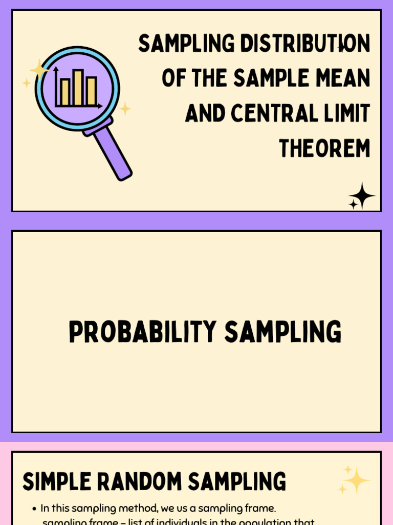 Sampling Distribution of The Sample Mean and Central Limit Theorem ...