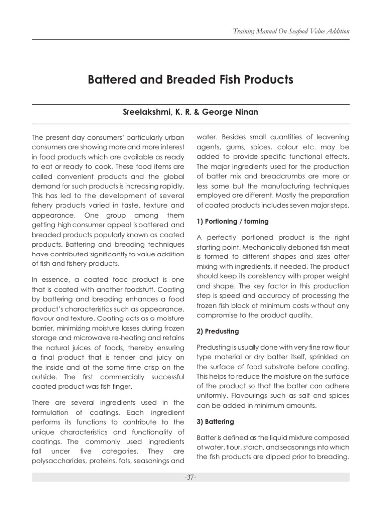 6_Battered and breaded fish products | PDF | Foods | Seafood