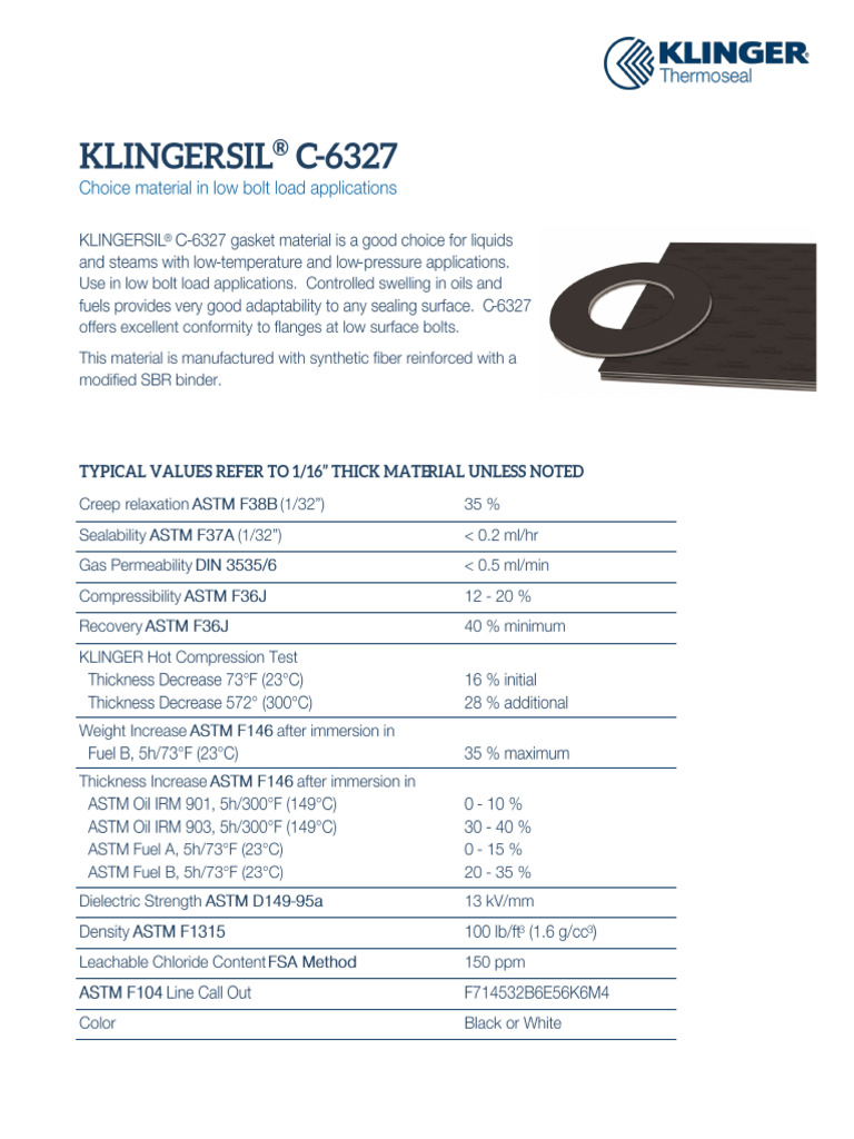 Klingersil C-6327 1012023 | PDF