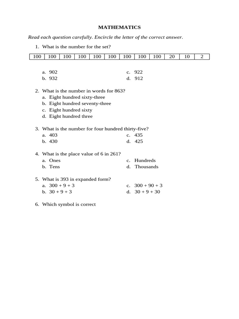 Mathematics Practice Questions | PDF