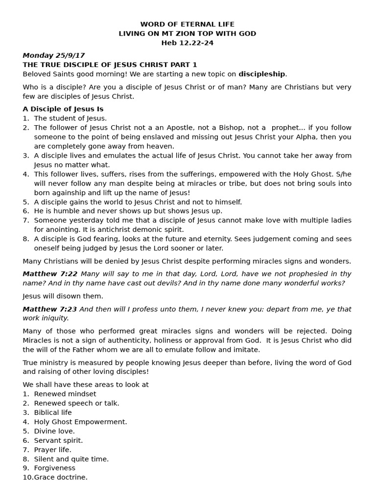 02 - The True Disciple Of Jesus Christ | PDF | Jesus | Eternal Life ...