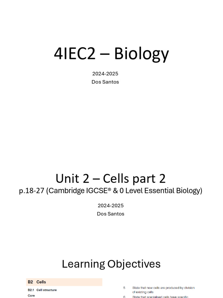 4IEC2 Unit-2 Cells Part2 | PDF | Neuron | Cell (Biology)