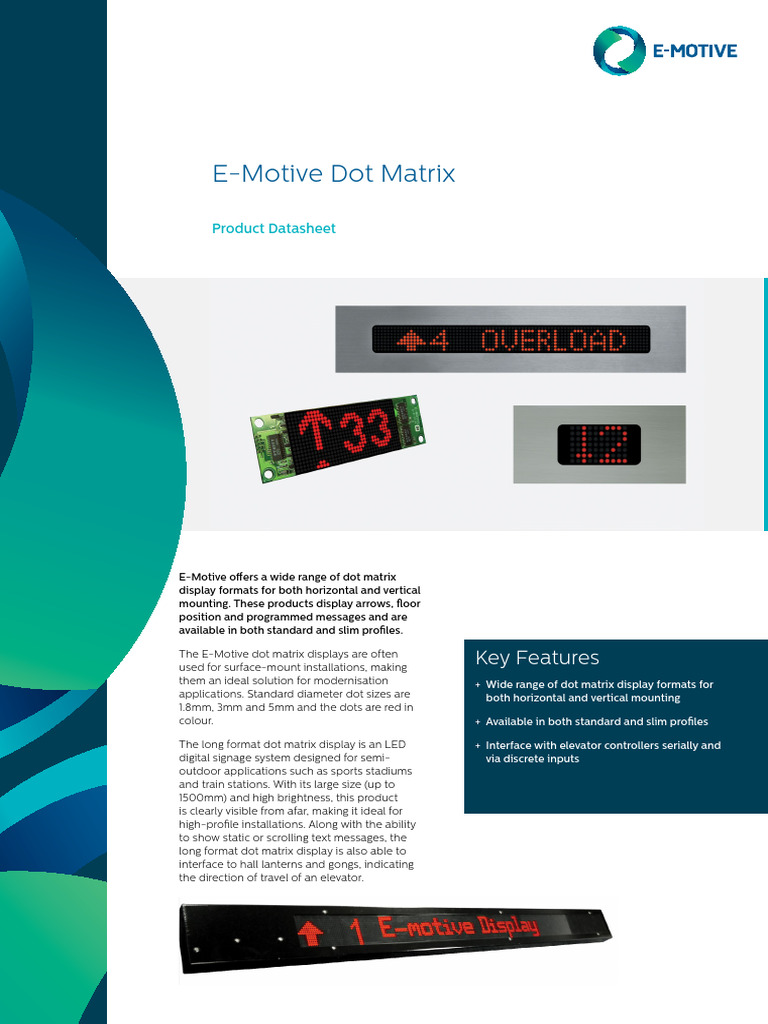 Dot Matrix Datasheet V01 GB | PDF | Information And Communications ...