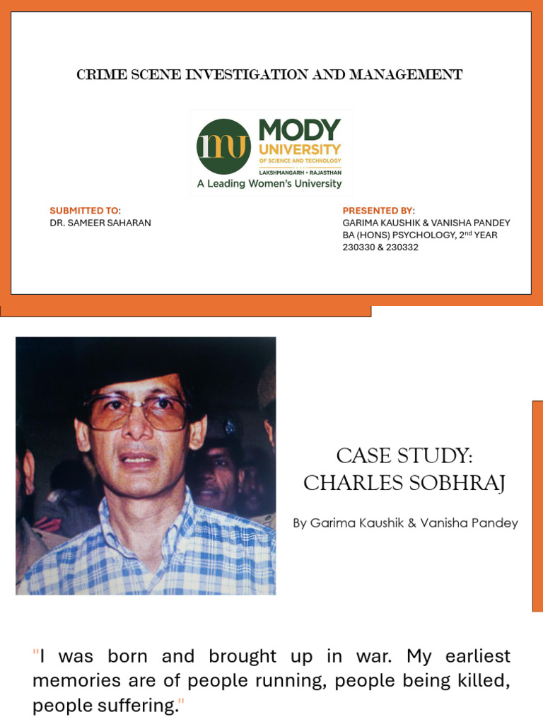 Charles Shobhraj crime case study | PDF | Criminal Justice | Crime ...
