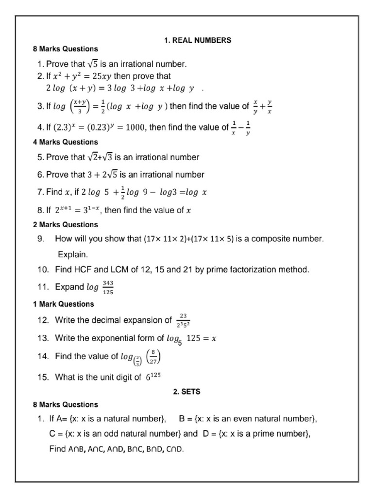 Maths IMP Problems C, D Students (EM) | PDF
