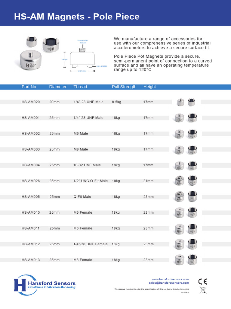 HS AM Magnets Pole Piece TS528.4 | PDF | Metalworking | Cutting Tools