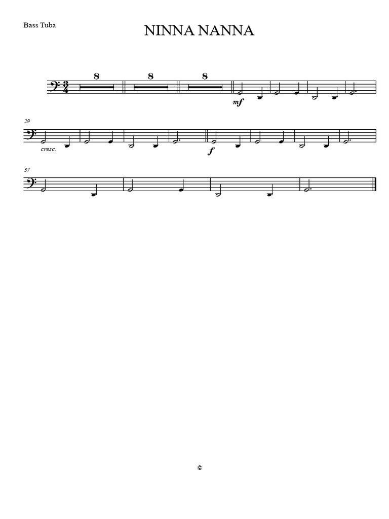 Ninna Nanna - Basso Tuba | PDF