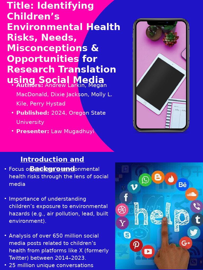 Children's Environmental Health Risks via Social Media | PDF | Data ...
