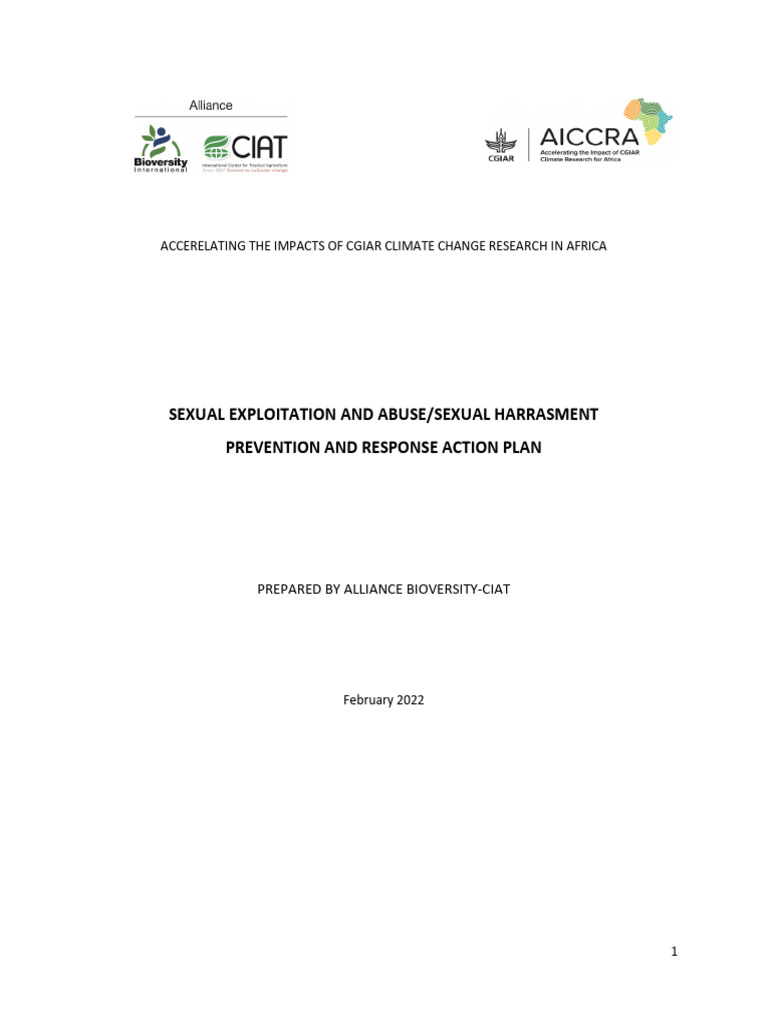 SEA/SH Action Plan for AICCRA Project | PDF | Harassment | Child Marriage