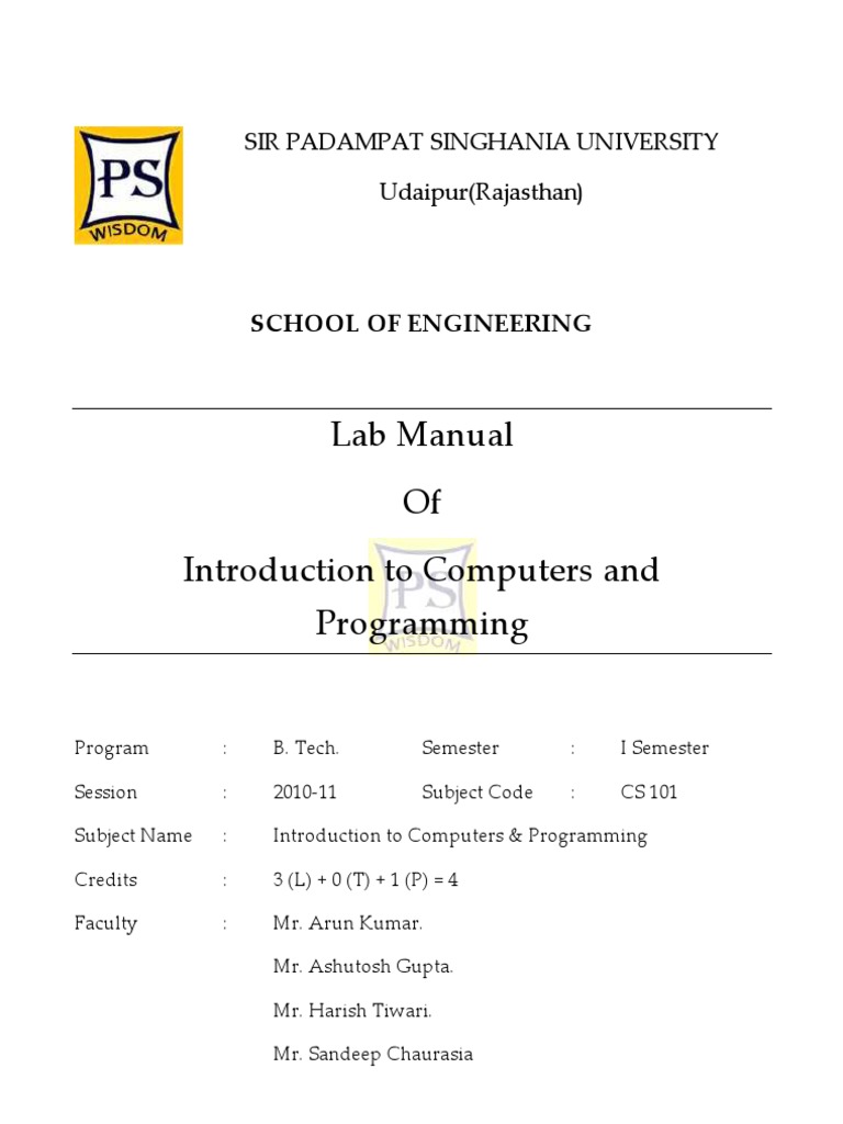 Cs 101 Lm Pdf Control Flow Integer Computer Science 
