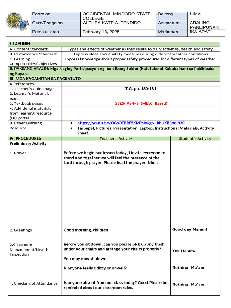 ap dlp final | PDF | Rain | Weather