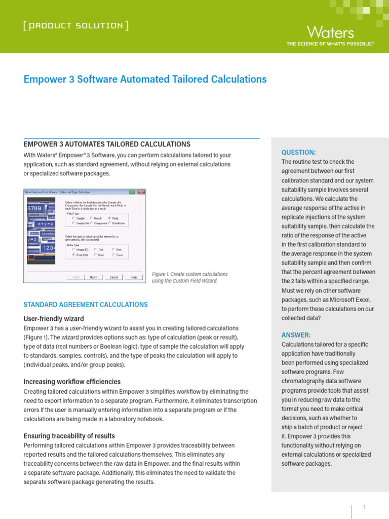 Waters Brochure EmpowerSoftwareAutomatedTailoredCalculations 720000576 | PDF | Software | Usability