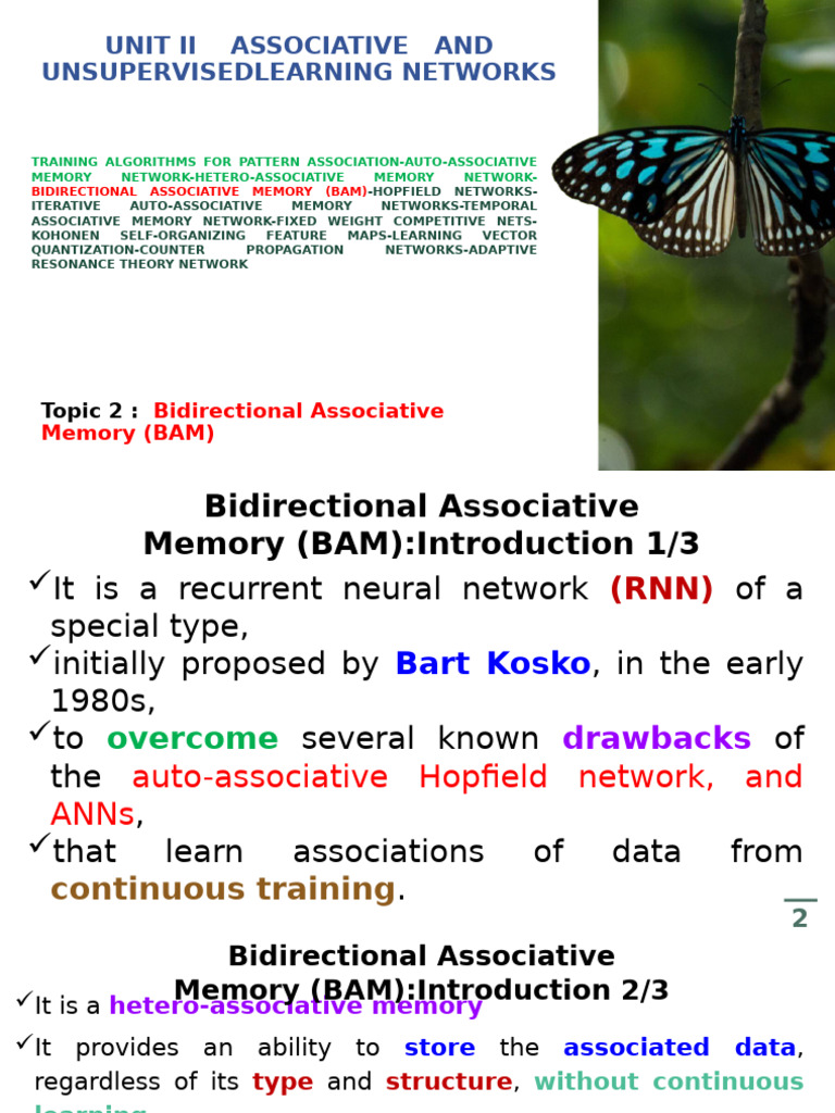 Topic 2.bidirectional Associative Memory (BAM) | PDF | Matrix (Mathematics) | Memory
