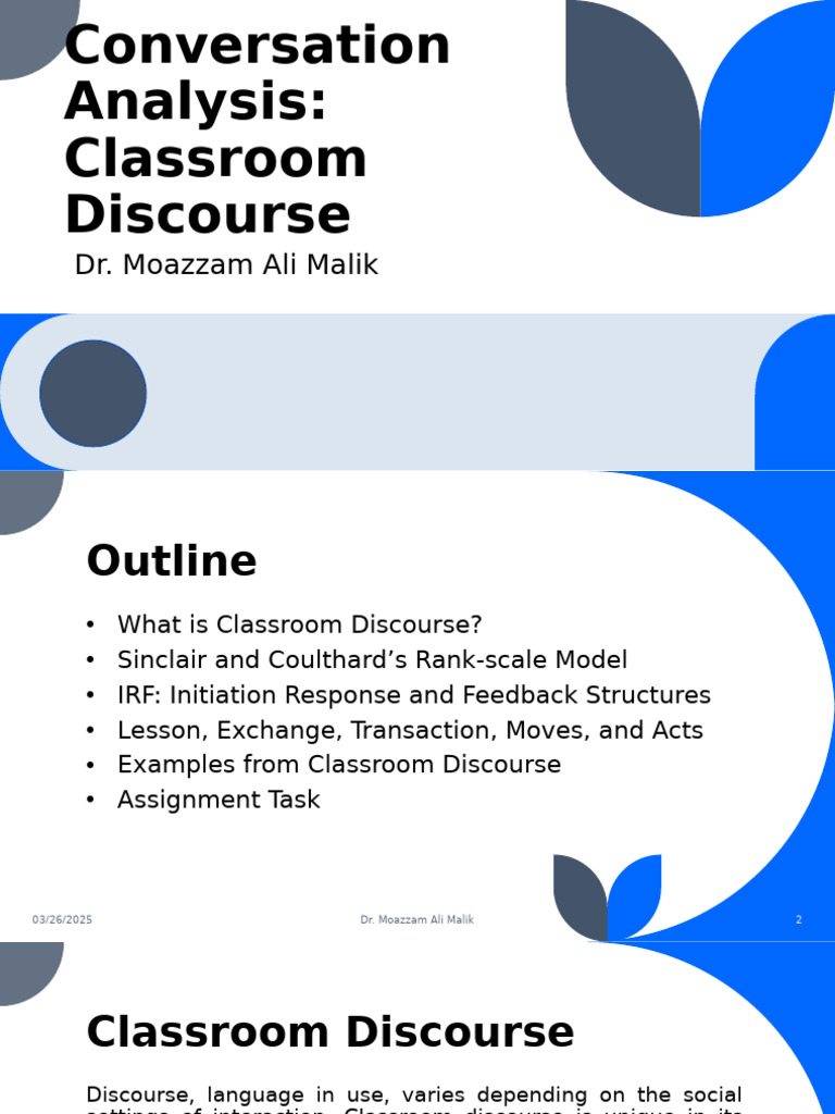 Classroom Discourse | PDF | Teachers | Phoneme