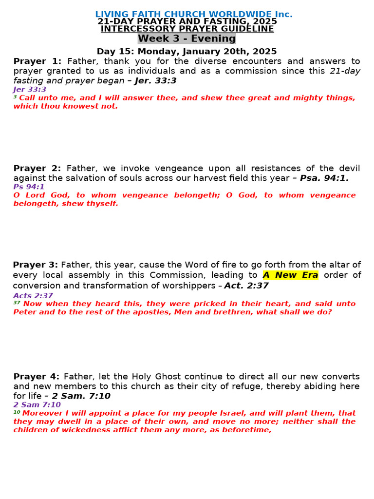 (With SCRPTR) Week 3 Eve. Prayers 21-DAY PRAYER AND FASTING 2025 ...