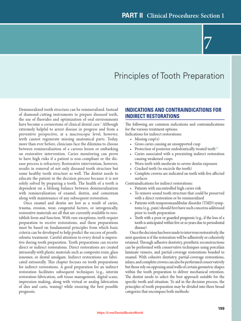 Principles of Tooth Preparation | PDF | Human Tooth | Tooth Enamel