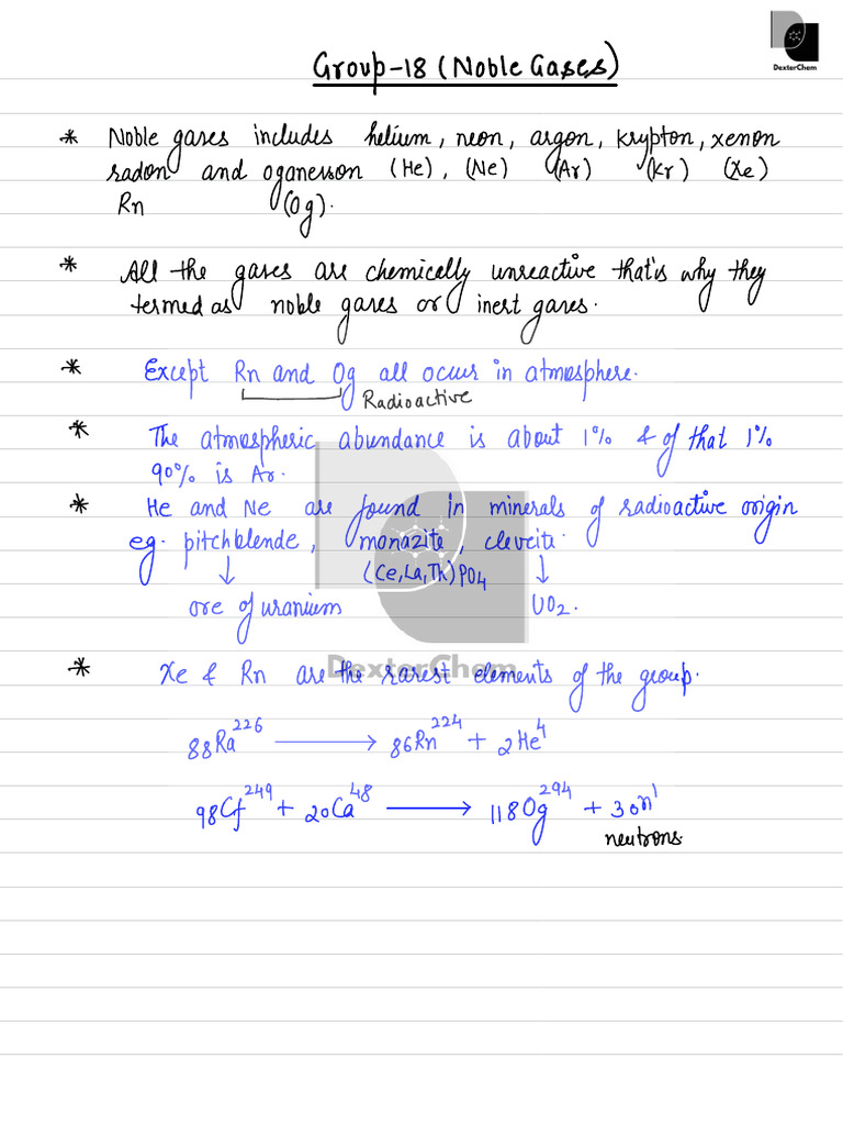 Overview of Group 18 Noble Gases | PDF | Transparent Materials | Materials